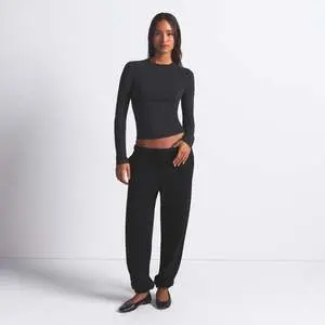 SKIMS Cotton Jersey Long Sleeve T-shirt - Soot