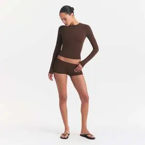 SKIMS Long Sleeve T-shirt - Cocoa