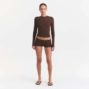 SKIMS Long Sleeve T-shirt - Cocoa