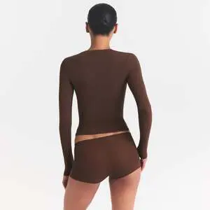SKIMS Long Sleeve T-shirt - Cocoa
