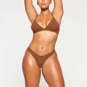 SKIMS Dipped Front Thong | Medium Neutral | 2xs | Fits Everybody Bronze