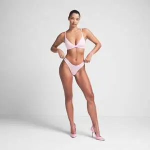 SKIMS Dipped Front Thong | Medium Neutral | 2xs | Fits Everybody Cherry Blossom