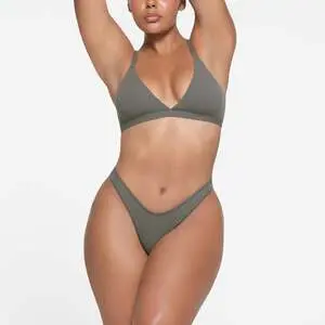 SKIMS Dipped Front Thong | Medium Neutral | 2xs | Fits Everybody Gunmetal