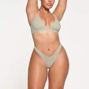 SKIMS Dipped Front Thong | Medium Neutral | 2xs | Fits Everybody Talc