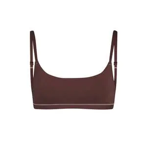 SKIMS Cotton Jersey Scoop Bralette Chocolate