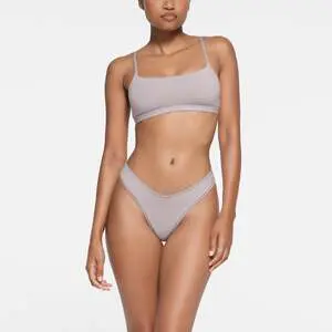 SKIMS Cotton Jersey Scoop Bralette Oyster