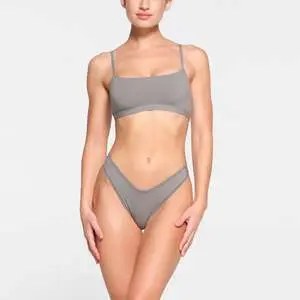 SKIMS Cotton Jersey Scoop Bralette Pacific