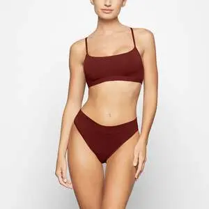 SKIMS Cotton Jersey Scoop Bralette Sangria