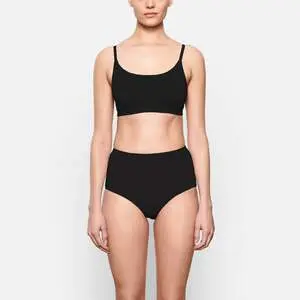SKIMS Cotton Jersey Scoop Bralette - Soot