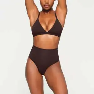 SKIMS High Waisted Thong | Medium Neutral | 2xs | Fits Everybody Espresso