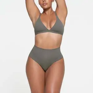 SKIMS High Waisted Thong | Medium Neutral | 2xs | Fits Everybody Gunmetal