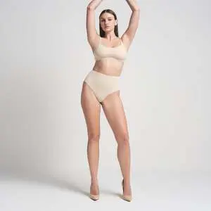 SKIMS High Waisted Thong | Medium Neutral | | Fits Everybody - Sand