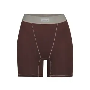 SKIMS Cotton Rib Boxer Chocolate