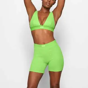 SKIMS Cotton Rib Boxer Neon Green
