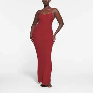 SKIMS SKIMS Soft Lounge Long Slip Dress Brick