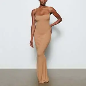 SKIMS SKIMS Soft Lounge Long Slip Dress Camel