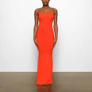 SKIMS SKIMS Soft Lounge Long Slip Dress Fire