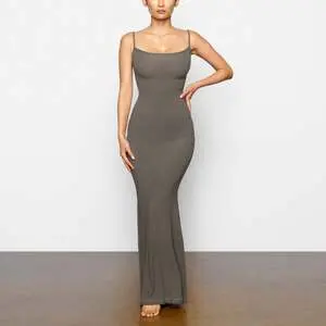SKIMS SKIMS Soft Lounge Long Slip Dress Gunmetal