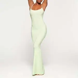 SKIMS SKIMS Soft Lounge Long Slip Dress Honeydew