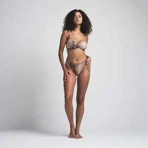 SKIMS Scoop Bralette | Medium Neutral | 2xs | Fits Everybody Clay Snakeskin Print