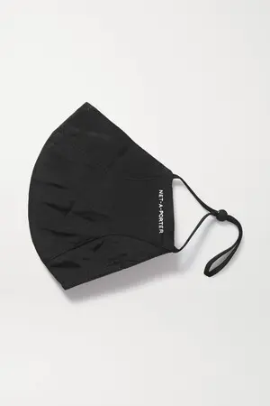 Net-a-porter Printed Recycled Silk-crepe Face Mask - Black