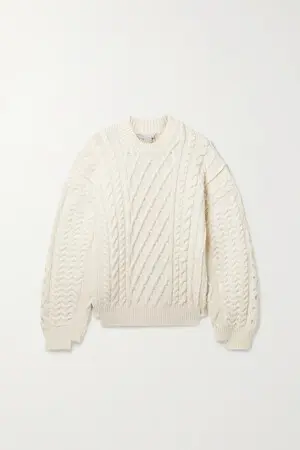 Stella McCartney Net Sustain Oversized Cable-knit Organic Cotton-blend Sweater