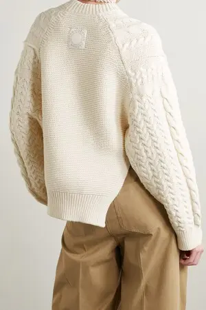 Stella McCartney Net Sustain Oversized Cable-knit Organic Cotton-blend Sweater