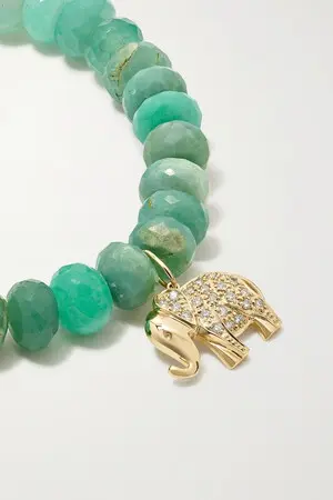 SYDNEY EVAN Elephant Chrysoprase And Diamond Bracelet