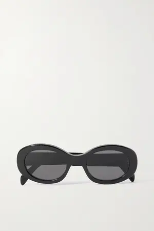 Celine Triomphe Oval Sunglasses - Black