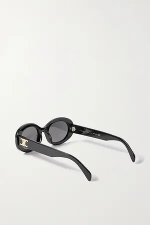 Celine Triomphe Oval Sunglasses - Black
