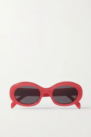 Celine CELINE Eyewear Triomphe Oval Sunglasses Red