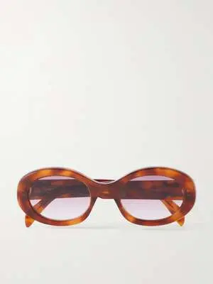 Celine Triomphe Oval Sunglasses - Tortoiseshell