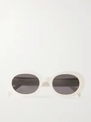 Celine Triomphe Oval Sunglasses - White