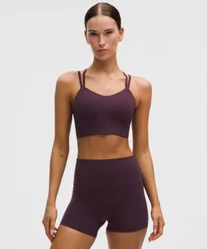 Lululemon Like A Cloud Longline Bra Black Plum