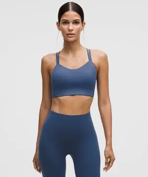Lululemon Like A Cloud Longline Bra Blue Twill