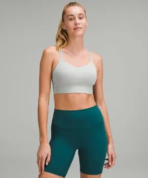 Lululemon Like A Cloud Longline Bra Heathered Jade Grey