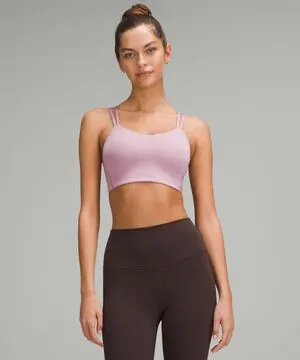 Lululemon Like A Cloud Longline Bra Heathered Rose Blush