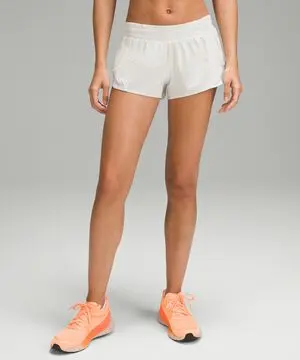 Lululemon Hotty Hot Low-Rise Lined Short 2.5" Bone