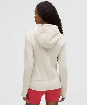 Lululemon Scuba Full-zip Hoodie - Heathered Light Ivory/gold