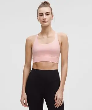 Lululemon Energy Longline Bra Strawberry Milkshake