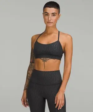 Lululemon Flow Y Bra Nulu Segment Emboss Black