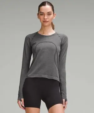 Lululemon Swiftly Tech Long-sleeve Shirt 2.0 - Spandex Stripe Black/white