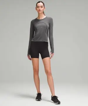 Lululemon Swiftly Tech Long-sleeve Shirt 2.0 - Spandex Stripe Black/white
