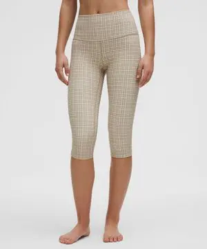 Lululemon Align High-Rise Cropped Leggings Glow Grid Light Ivory Multi