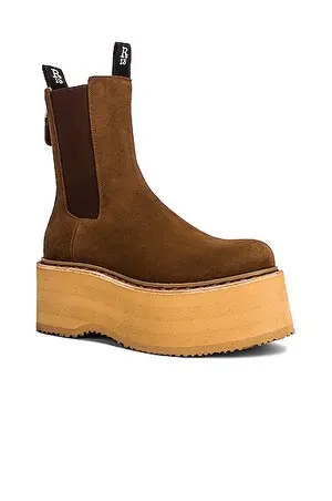 R13 Double Stack Chelsea Boot In Brown