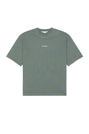 Acne Studios Acne Studios Extorr Stamp T-shirt In White Cedar Green