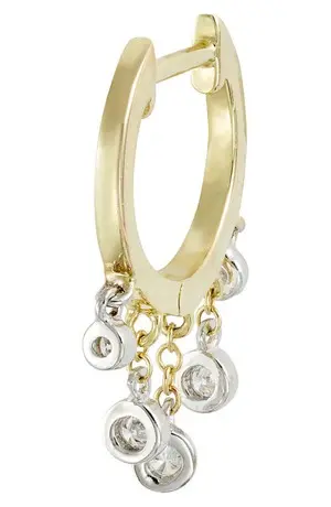 Meira T Diamond Fringe Hoop Earrings