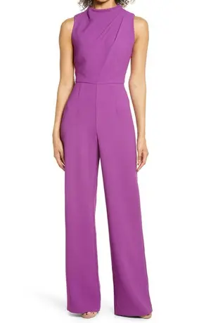 Black Halo Black Halo Corrine Draped Bodice Wide Leg Jumpsuit Hyacinth