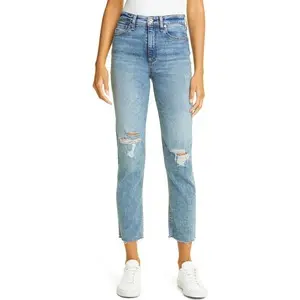 Rag & Bone Nina Ripped High Waist Ankle Cigarette Jeans