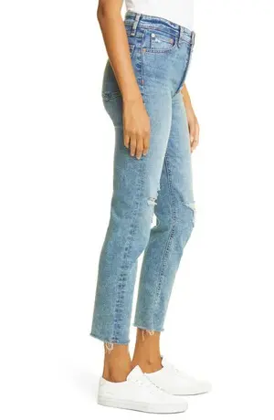 Rag & Bone Nina Ripped High Waist Ankle Cigarette Jeans